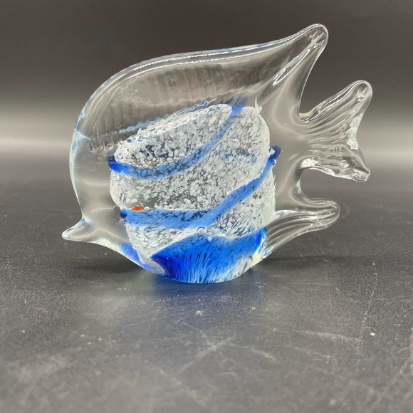Unknown | Accents | Art Glass Fish Paperweight Murano Style Tropical ...